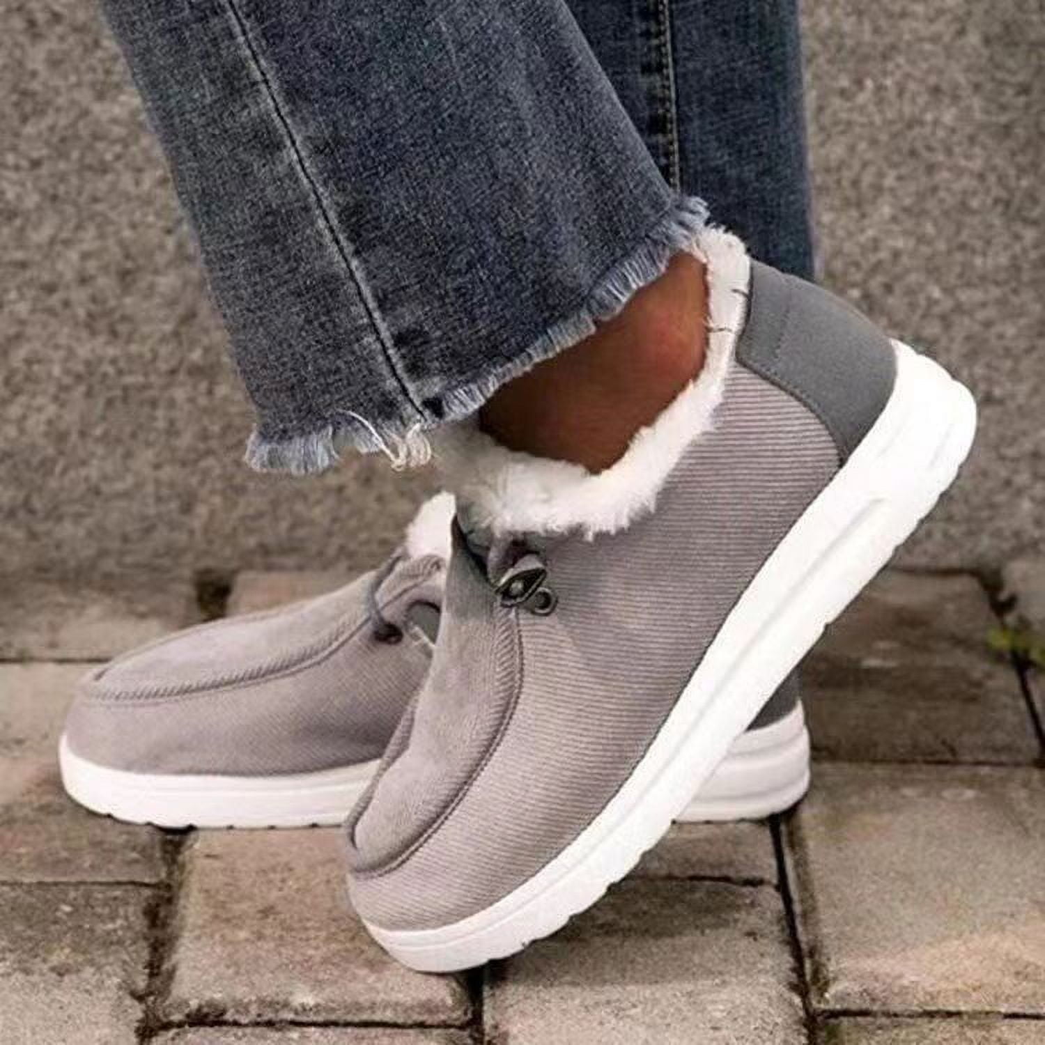 Womens Fuzzy House Booties Slippers Indoor Outdoor Casual Cozy Flat ...