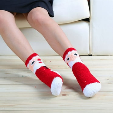 Christmas Fuzzy Cozy Socks for Women Fluffy Plush Warm Fun Colorful ...