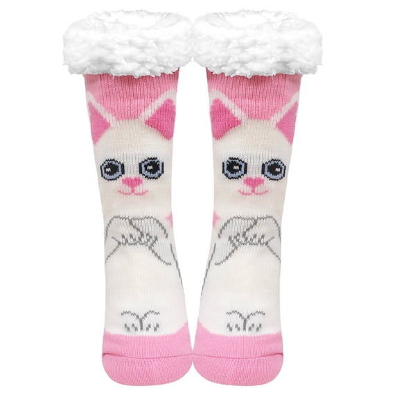Womens Fuzzy Socks Cozy Fluffy Winter Slipper Socks with Grippers ...