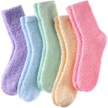 Zando Women's Ultra Soft Fuzzy Slipper Socks, Warm Microfiber Sleep Socks for Winter - Walmart.com