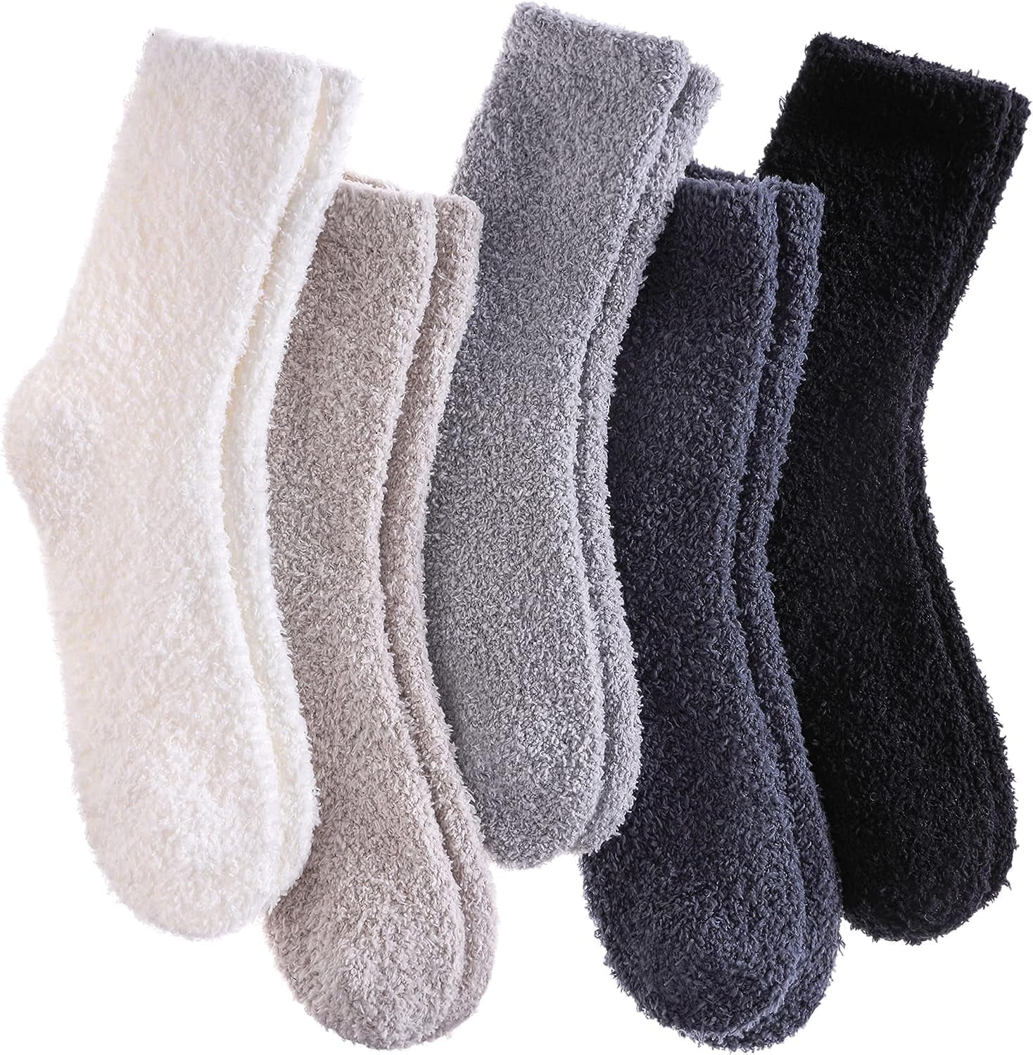 Womens Fuzzy Socks Cozy Super Soft Fluffy Slipper Socks for Warm Winter ...