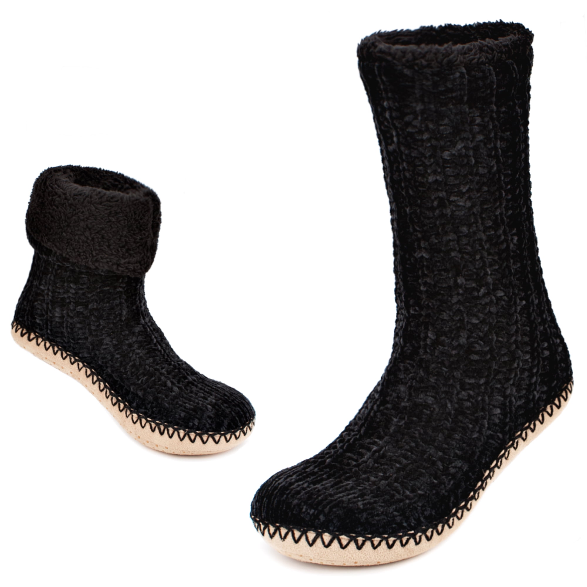 Cosyone1997 Winter Non-Skid Women's Moccasin Slipper Socks, Warm Fuzzy ...