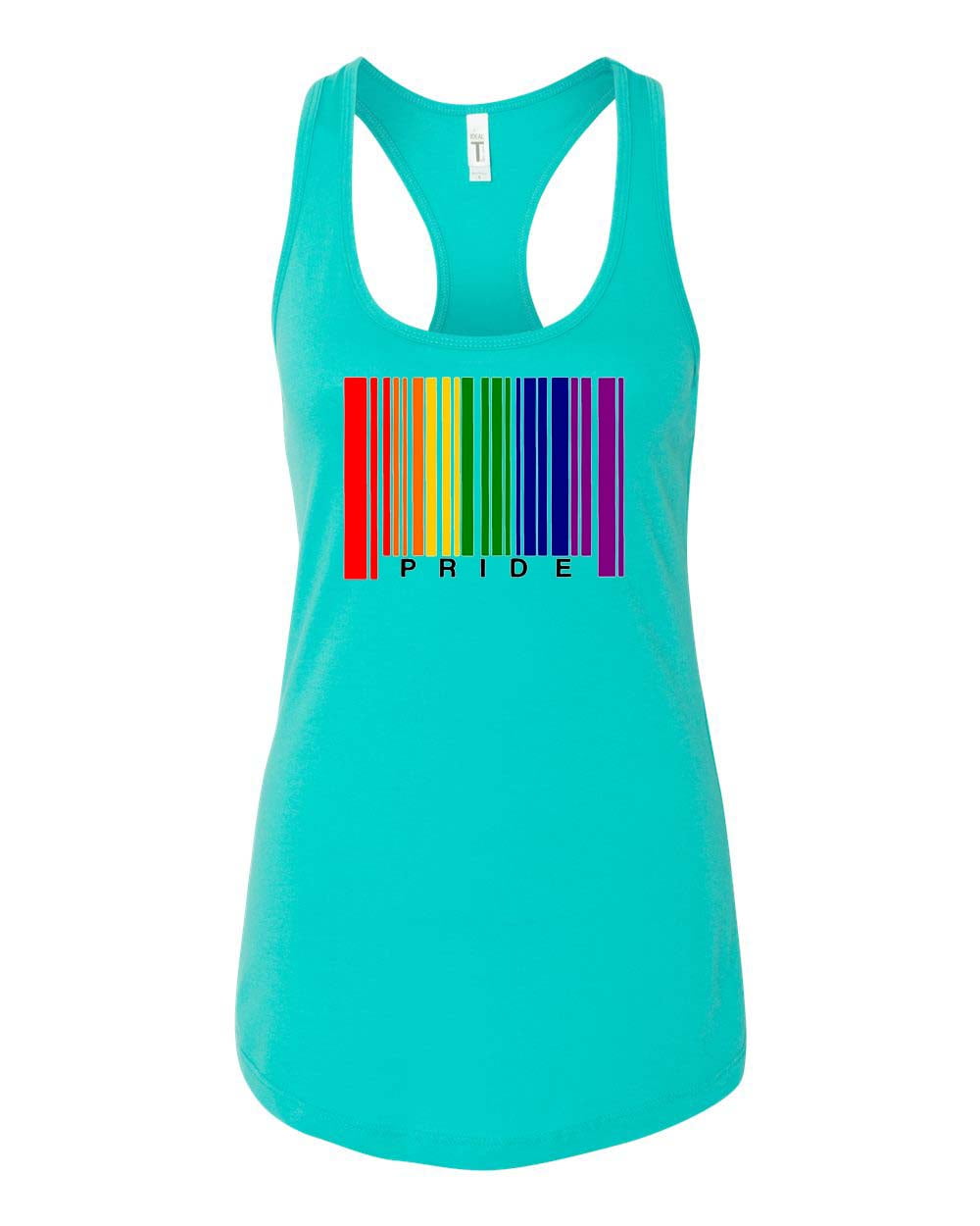 Womens Gay Pride Rainbow Barcode Support LGBTQ Racerback Tank Top ...