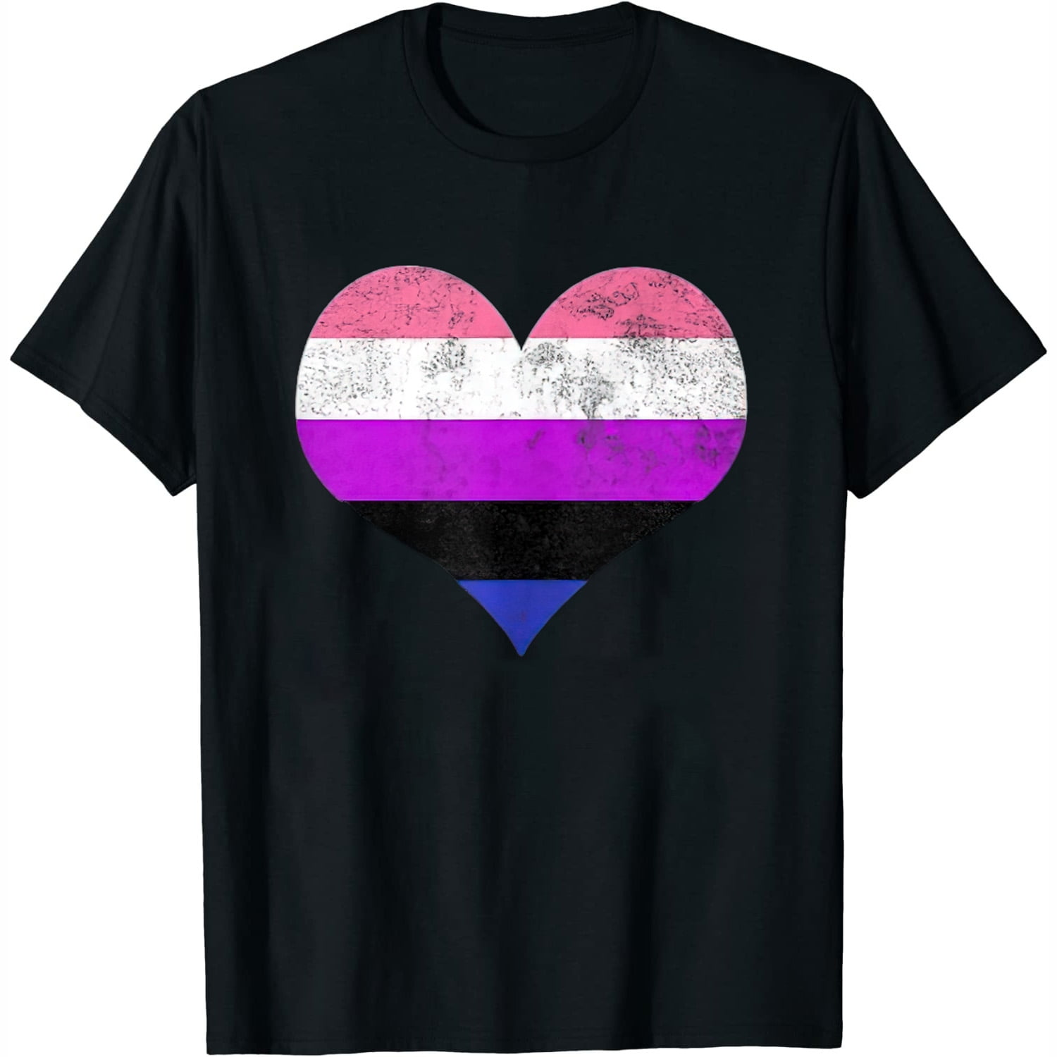 Womens Gender Fluid Heart Flag Pride Lgbt Non-Binary Graphic T Shirt ...