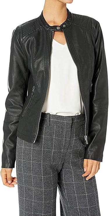 Womens Genuine Black Lambskin Leather Jacket Motorcycle Biker Leather ...