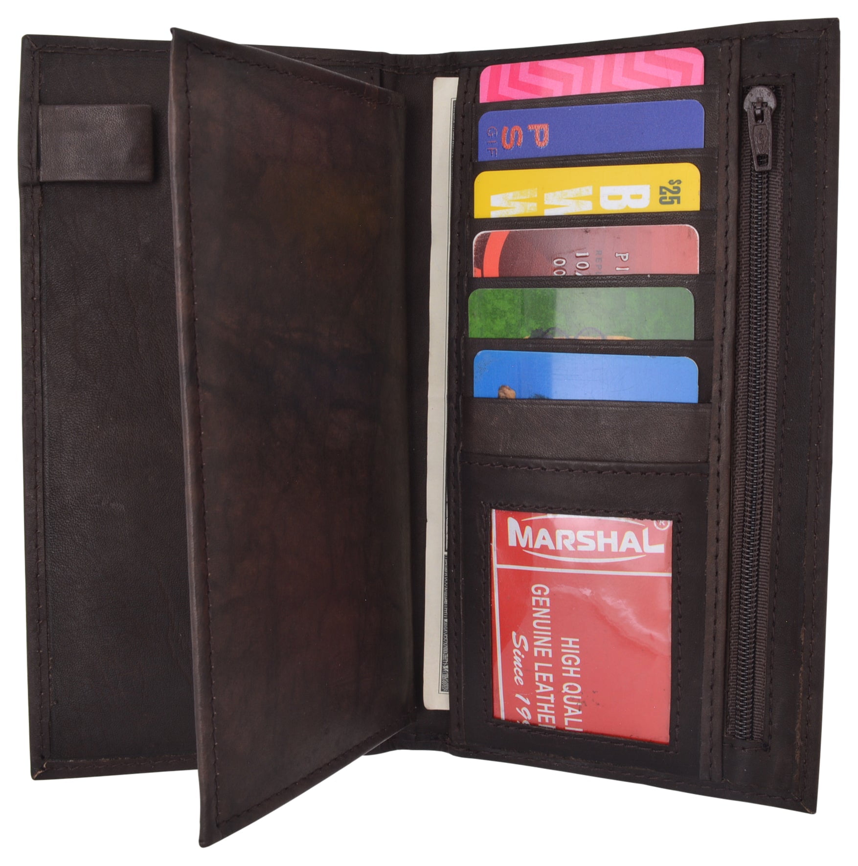 Womens Genuine Leather Checkbook Cover Wallet Organizer with Credit ...