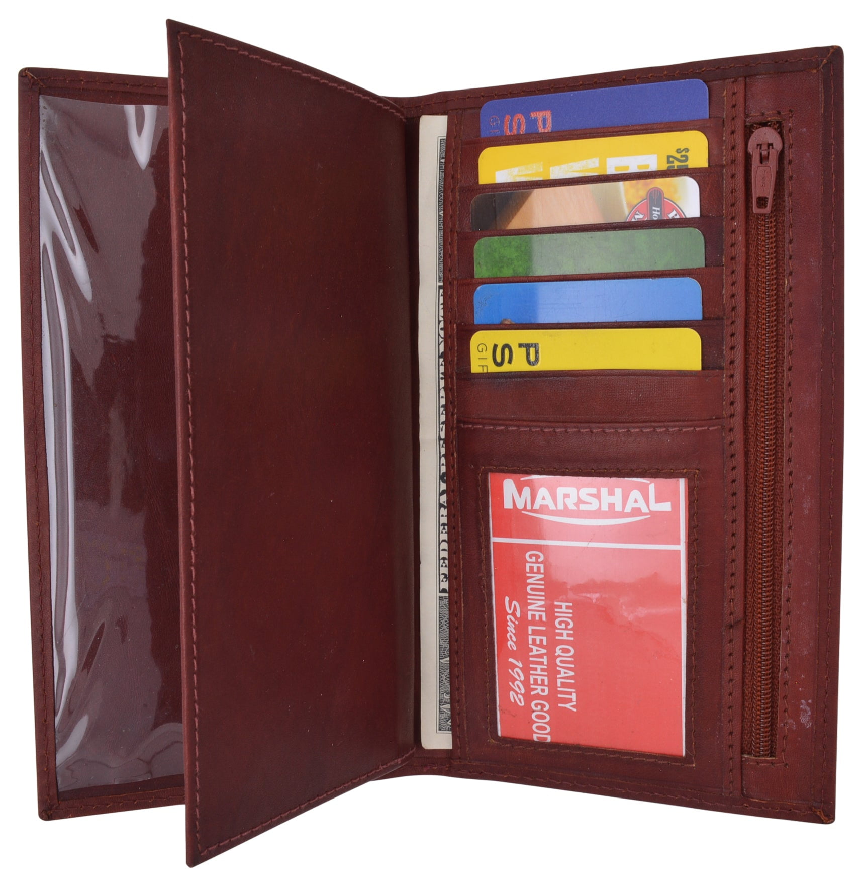 Womens Genuine Leather Checkbook Cover Wallet Organizer with Credit ...