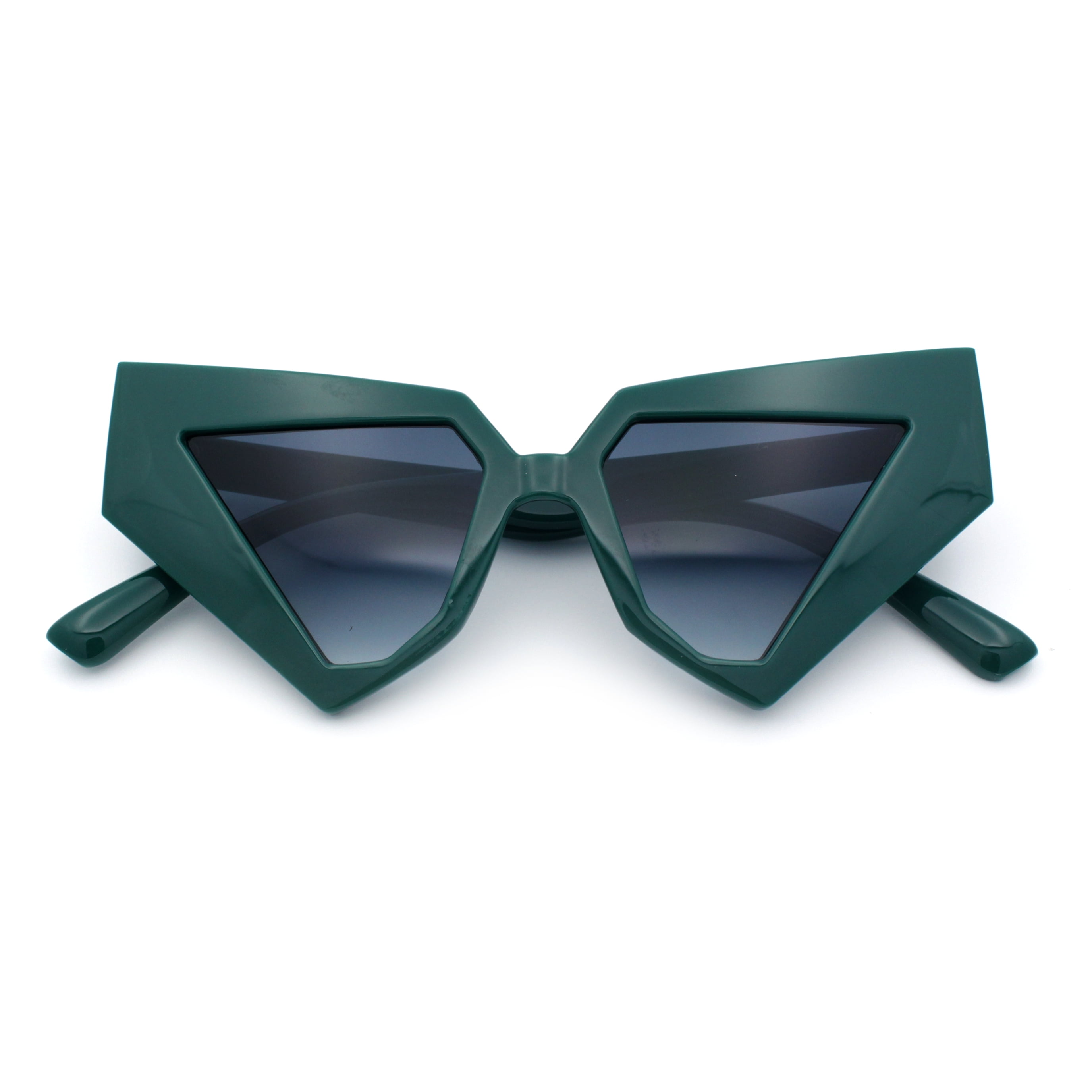Womens Geometric Bold Chunky Triangular Cat Eye Plastic Fashion ...