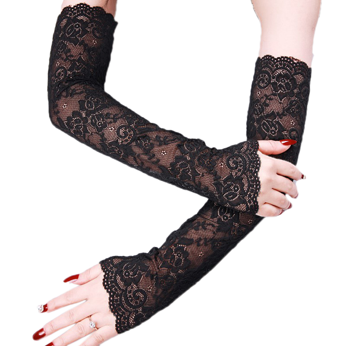 Womens Gloves Lace Long Party Wedding Prom Formal Gloves Evening ...