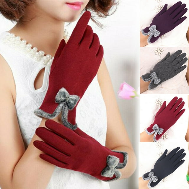 Womens Gloves Winter Touch Screen Texting Gloves for Women Fleece Lined Thick Warm Gloves ...