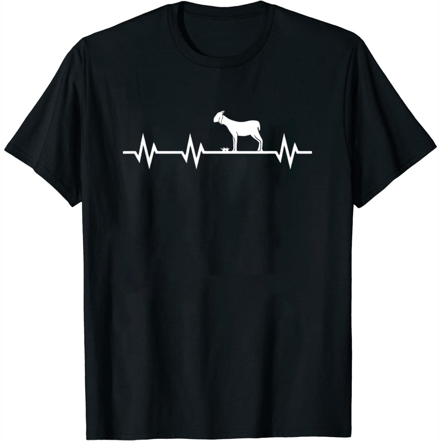 Womens Goat Heartbeat Funny Farm Girl Goat Lover Gift T-Shirt Black ...
