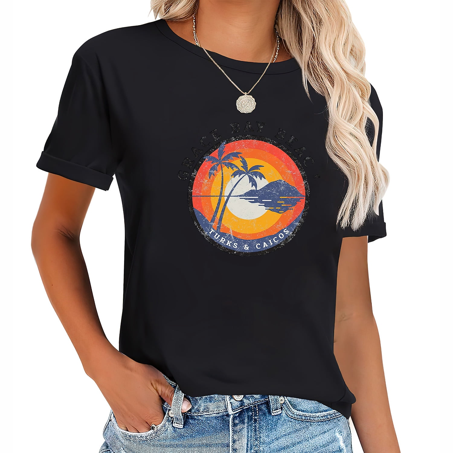 Womens Grace Bay Turks & Caicos Graphic Design Novelty Art Beach Short ...