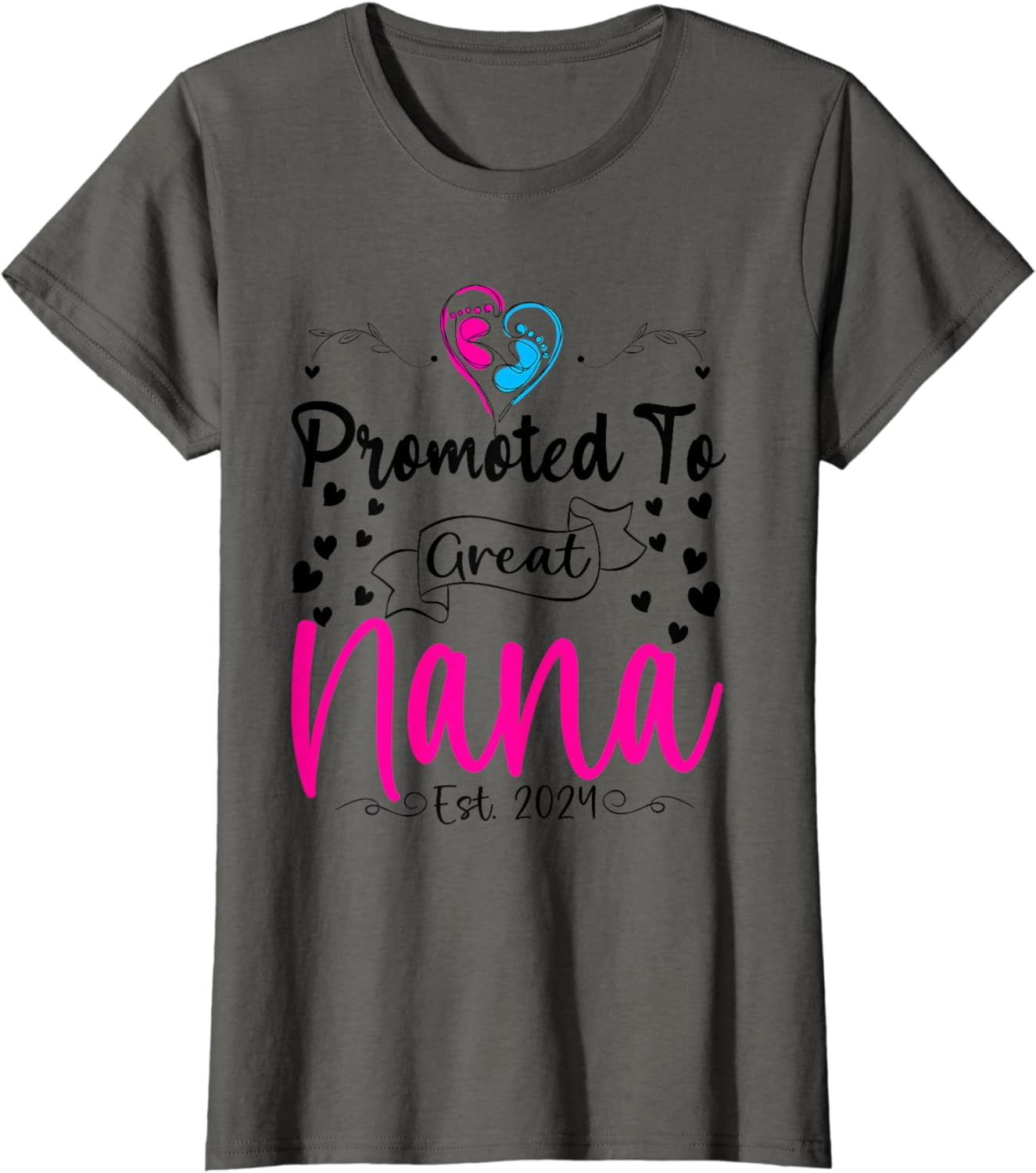Womens Great Nana Est 2024 Promoted to Great Nana 2024 Funny Aunt T ...