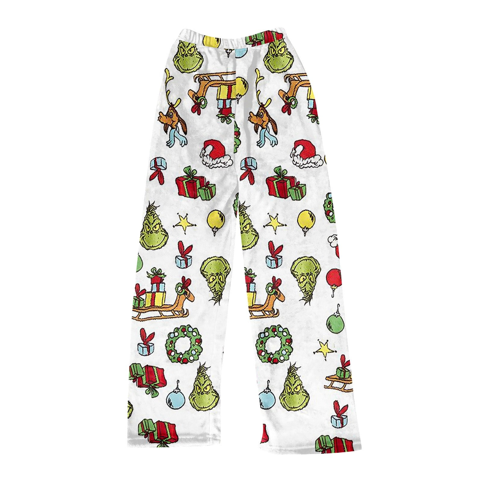 Womens Grinch Christmas Pajama Pants Holiday Elastic Waist Cute Grinch ...