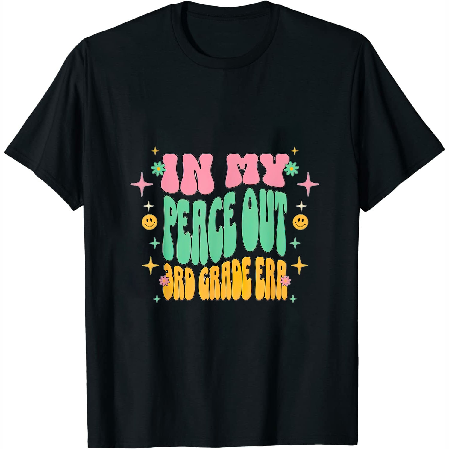 Womens Groovy In My Peace Out 3RD Grade Era Last Day Of School 2024 T ...