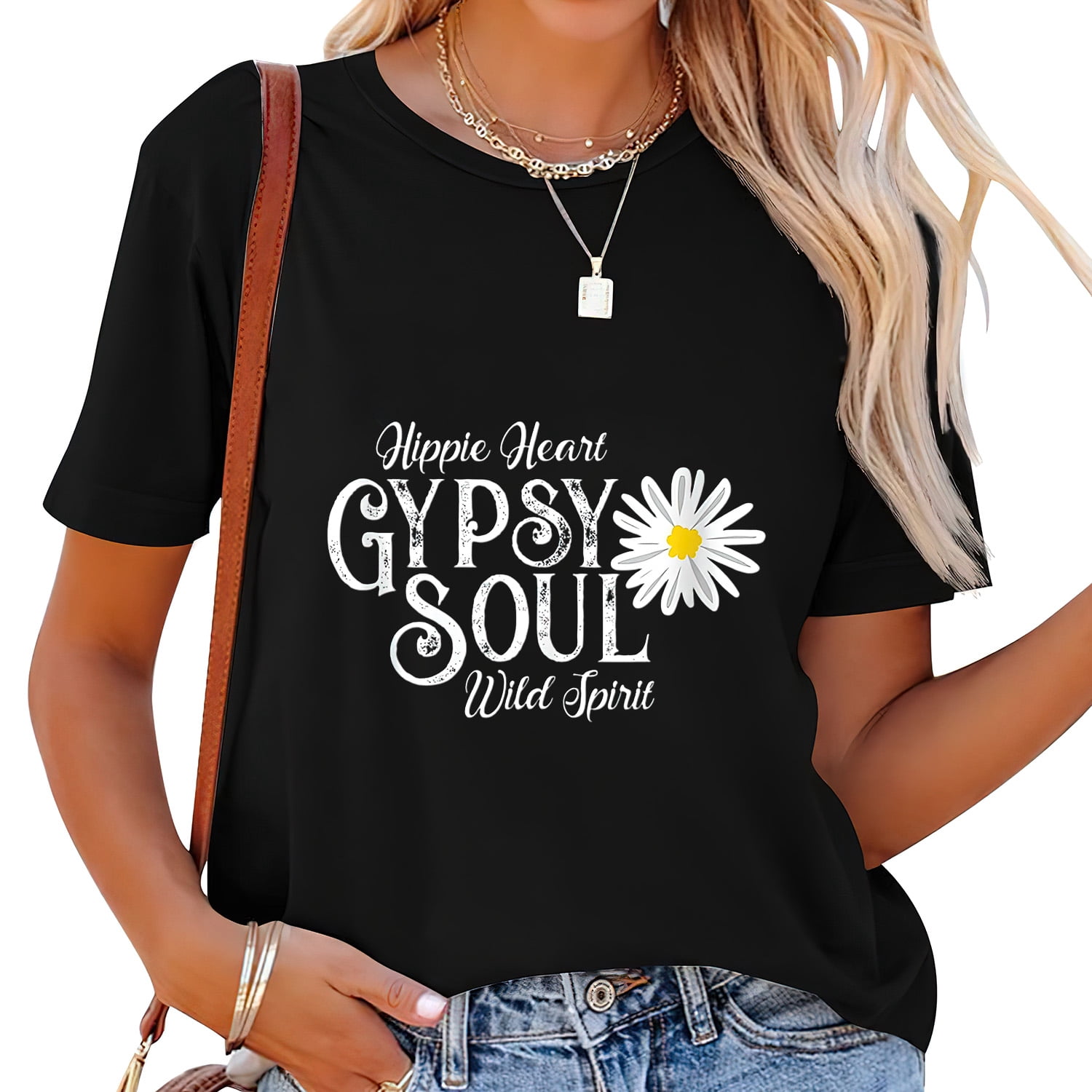 Womens Gypsy Soul Hippie Heart Wild Spirit T Shirt Black 2XL - Walmart.com