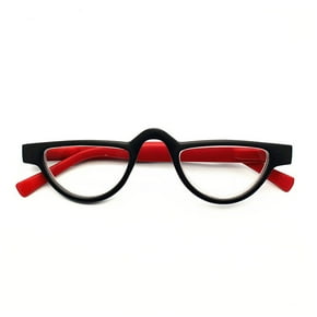 Half Moon Reading Glasses for Men and Women with Spring Hinges