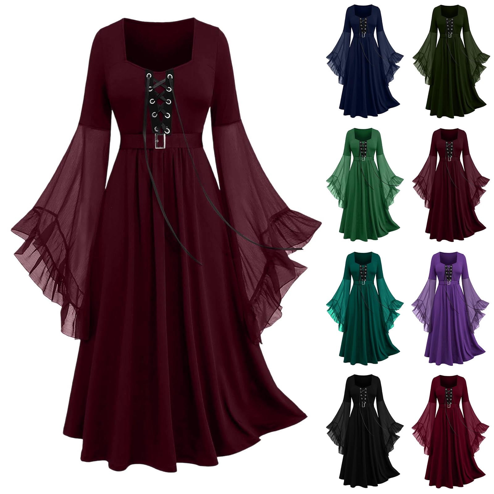 Womens Halloween Medieval Renaissance Dress Gothic Steampunk Irish Over ...
