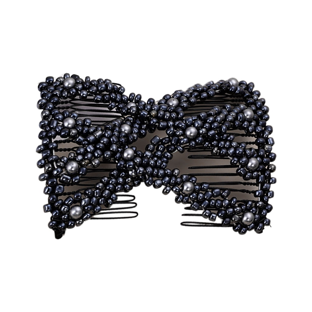 Womens Handmade Twist Rhombus Beaded Magic Hair Side Combs Jewelry ...