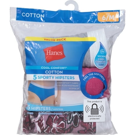 Womens, Hanes Cotton Sporty Hipsters, 5 Pack - Walmart.com