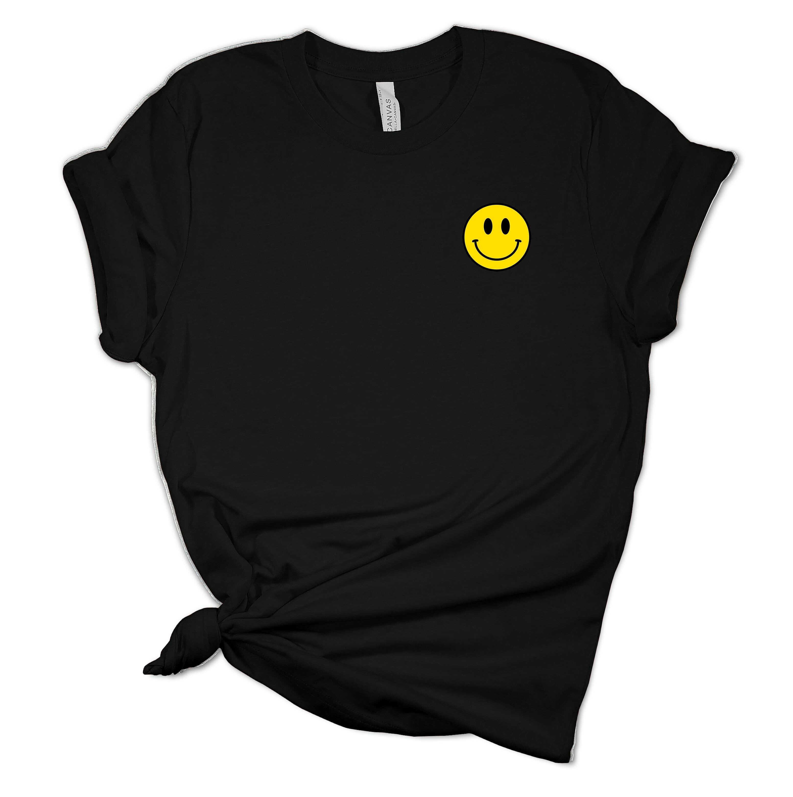 Womens Happy Face Smile Chest Crest Unisex Fit Short Sleeve T-shirt ...