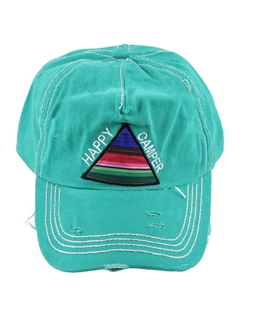 Womens Hat Adjustable Happy Camper Serape Aztec Tepee Baseball Cap ...