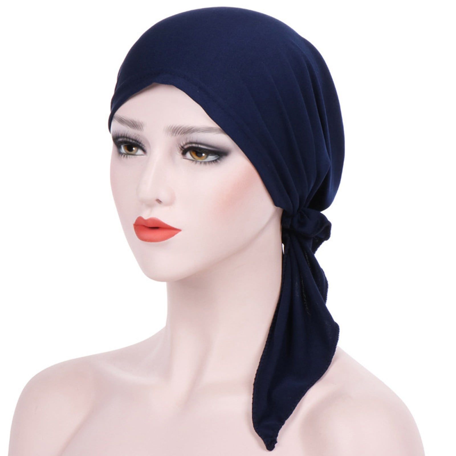 Womens Hats Stretch Turban Chemo Caps Hair Loss Head Scarf Wrap Caps ...