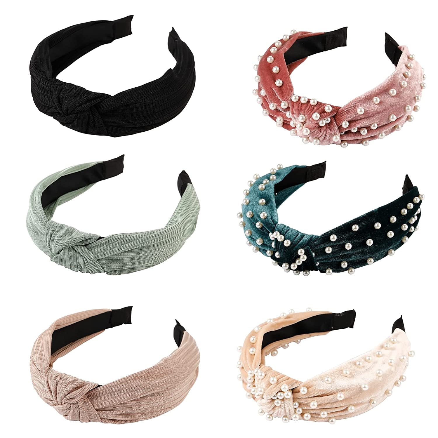 Womens Headbands 6pcs Knotted Head Bands No Slip Fashion For Girls