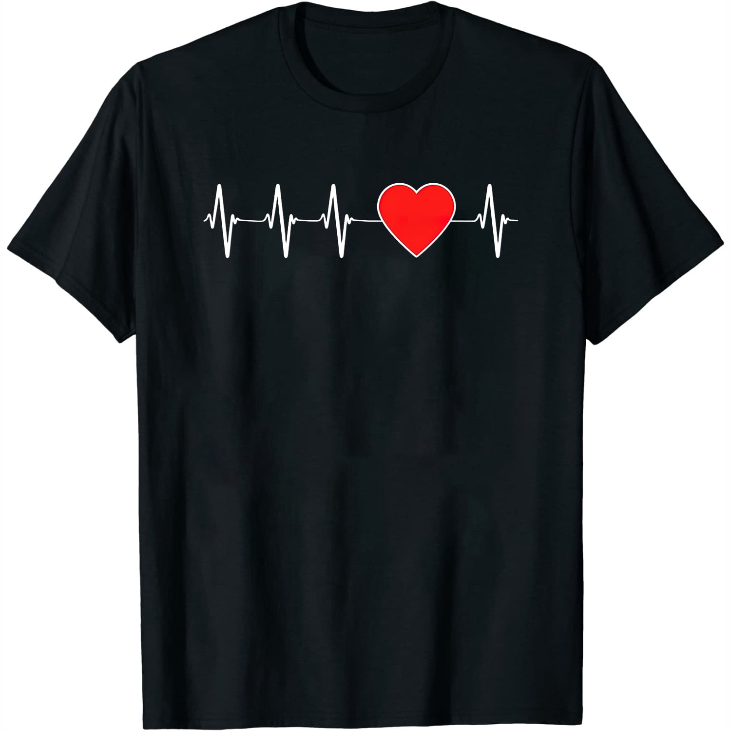 Womens Heart Health Heartbeat EKG Red Heart Disease Awareness Month ...