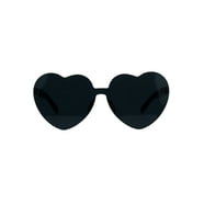 Womens Heart Shape Rimless Shield Hippie Groove Valentine Sunglasses ...