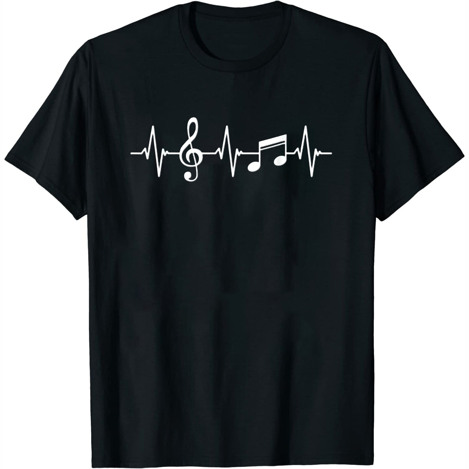 Womens Heartbeat Music Notes Pulse Tshirt Treble Clef Bass Key T-Shirt ...