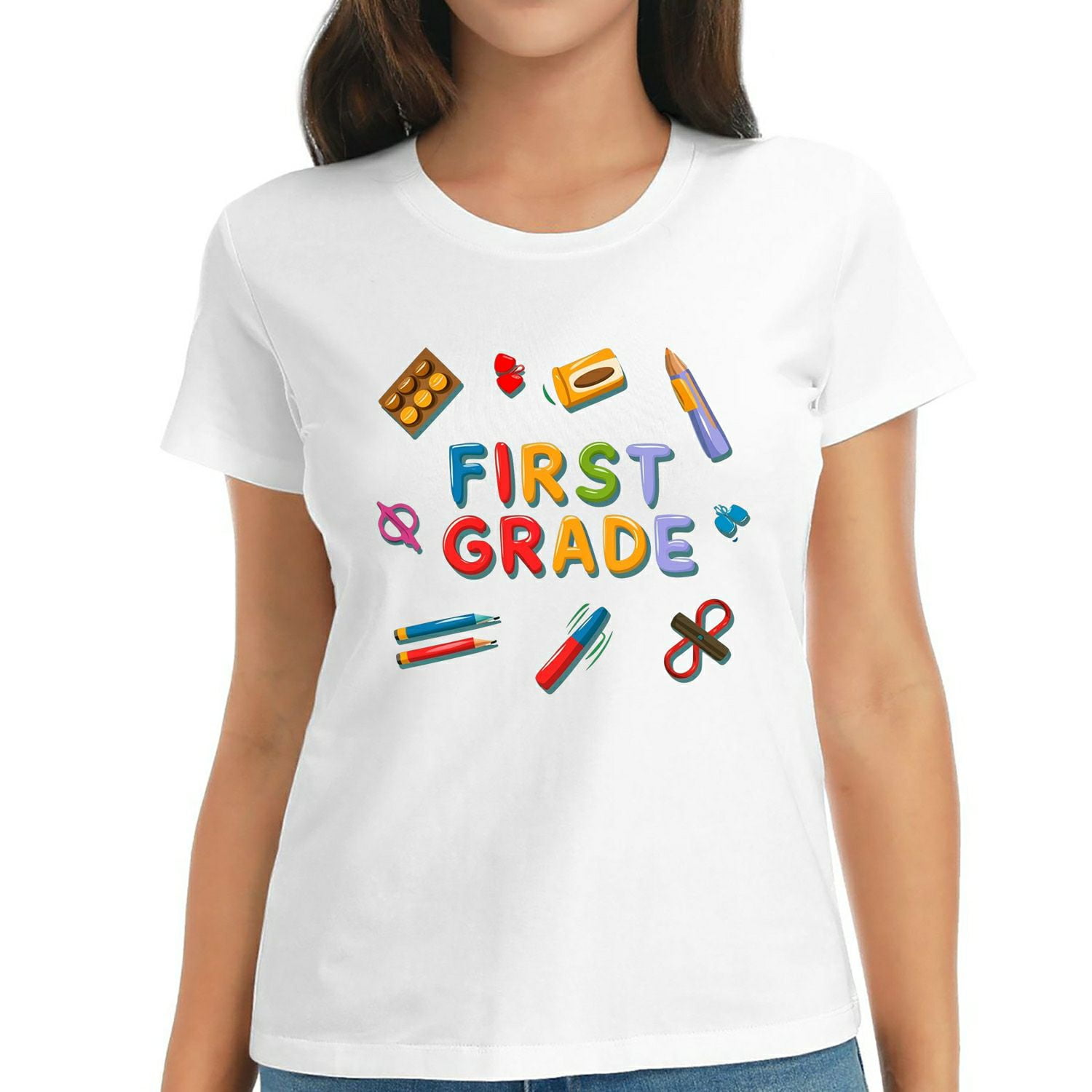 Womens Hello 1St Day Of 1St Grade Teacher And Going To First Grade ...