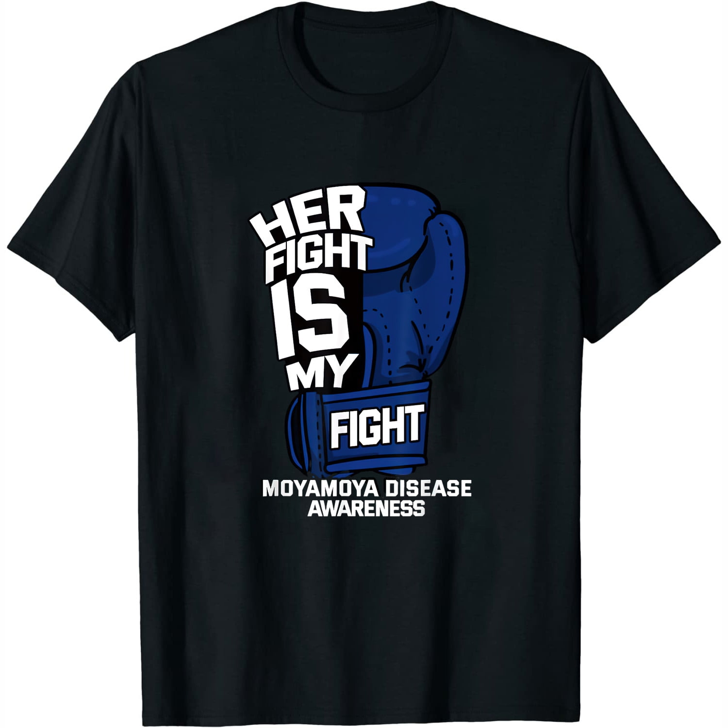 Womens Her Fight My Fight Moyamoya Disease Patient Cerebrovascular T-Shirt Black 4X-Large ...