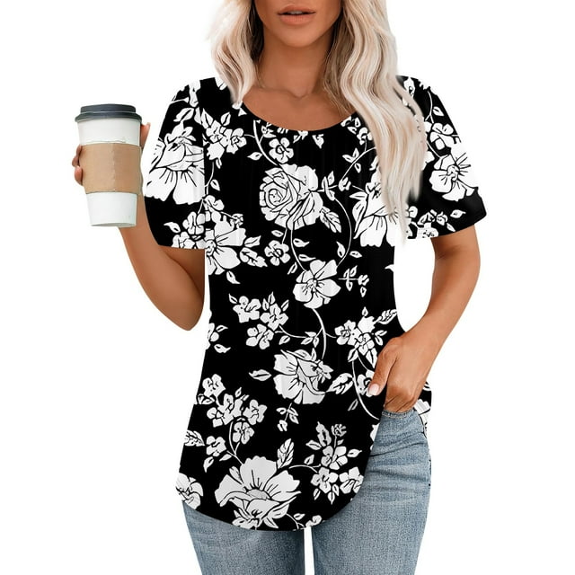 Womens High Low Tops Women’S Crew Neck Summer Trendy 2024 T-Shirt Loose ...