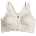 Womens High Sports Bra Zipper Front Fastening Bra Wireless Post Support ...