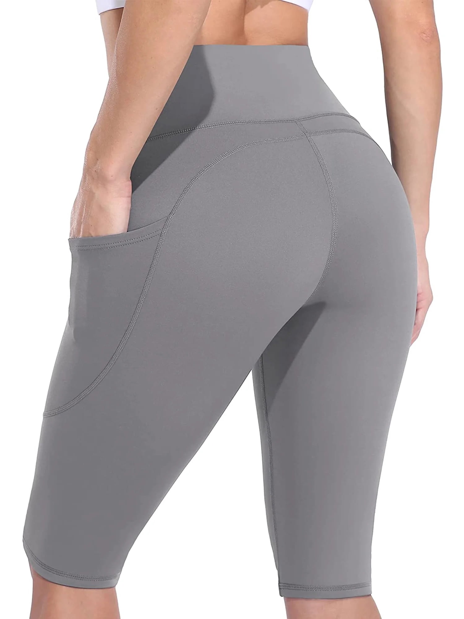 Womens High Waist Biker Shorts with Pockets Workout Running Short ...