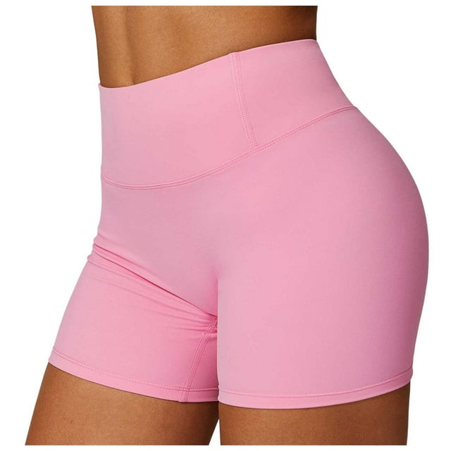 Womens High Waist Yoga Shorts Abdomen Control Training Running Pants