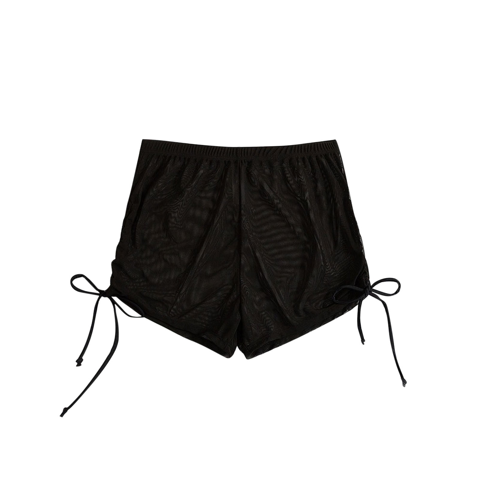 Womens High Waisted Swim Board Shorts Mesh Sheer See Through Sexy Beach ...