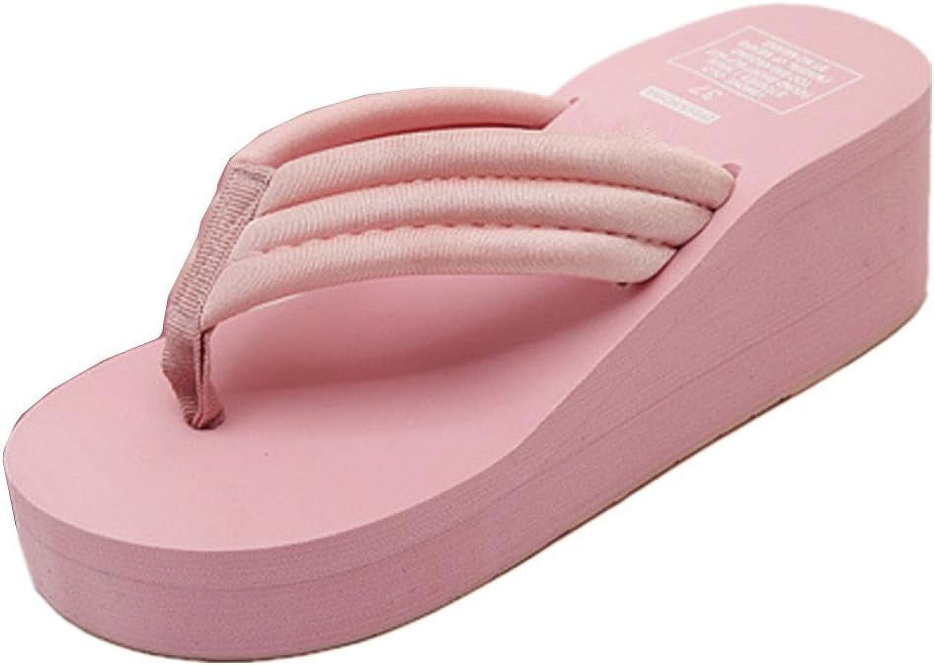 Womens High Wedge Beach Sandals Summer Thong Flip Flops Platform ...