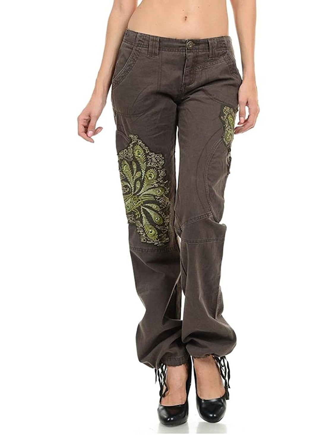 Womens Hipster Cargo Multi Pocket Combat Trousers Leisure Army Casual ...