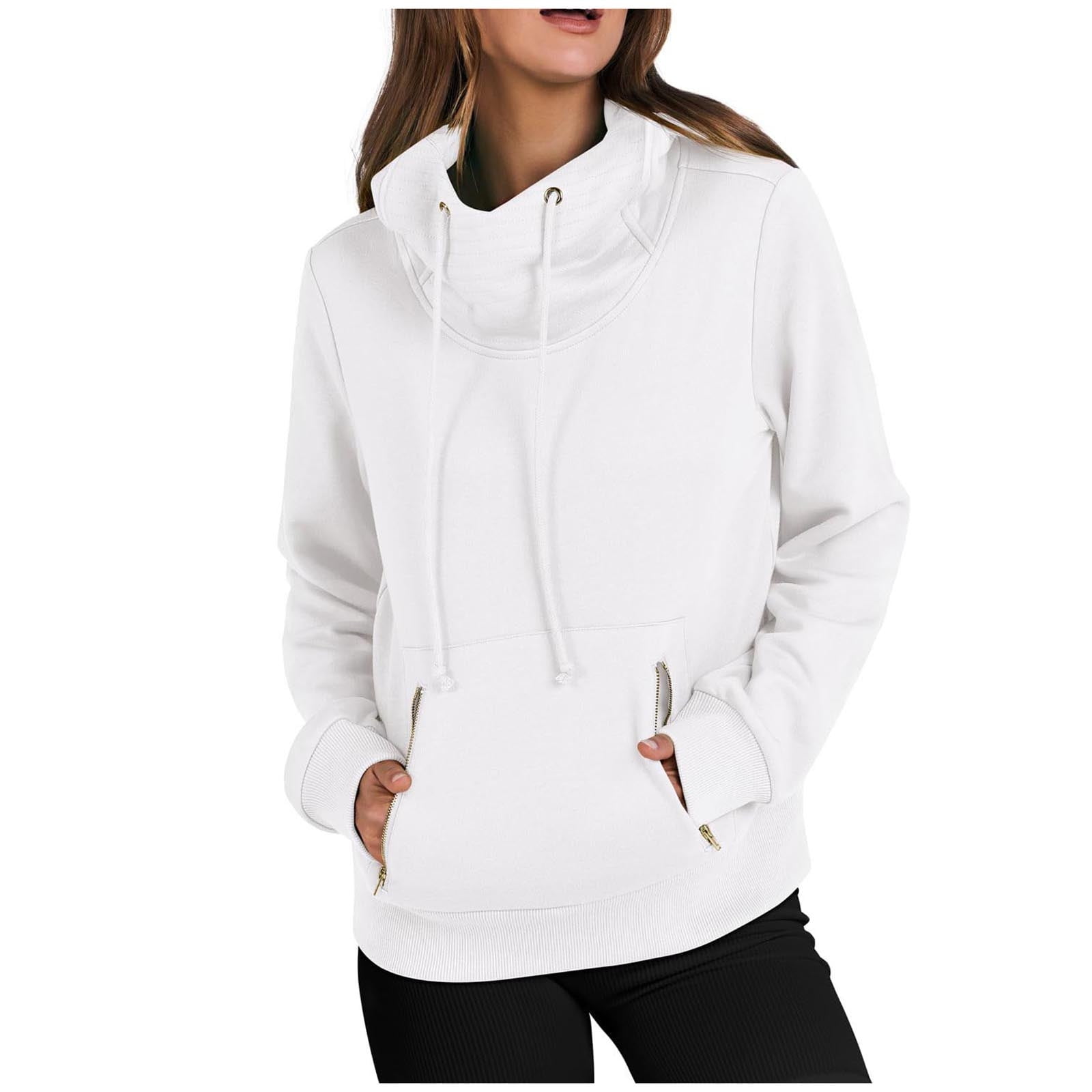 Womens Hoodies Sweatshirts Fashion Cowl Neck Long Sleeve Hooded ...