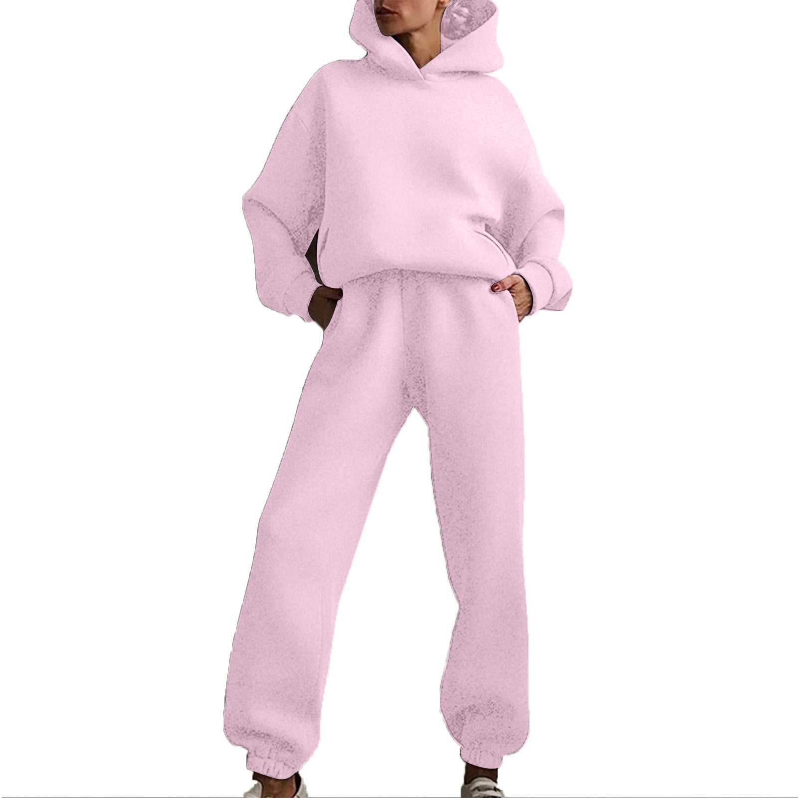 Womens Hoodies Tracksuit Sets Pullover Sweatshirt Matching Jogging ...