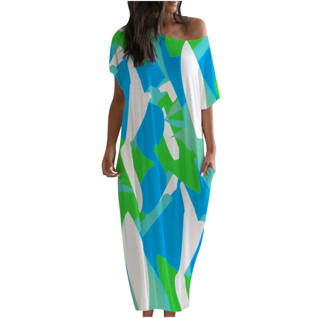 Womens Housecoat Off The Shoulder Robe House Dress Short Sleeve Duster ...