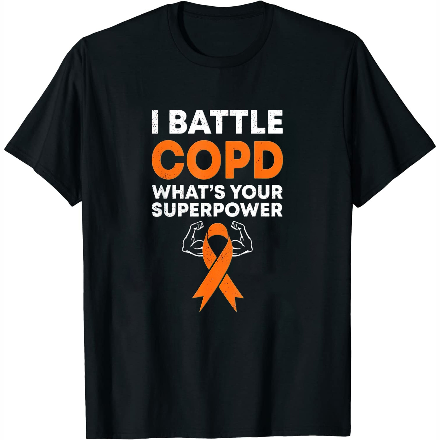 Womens I Battle Copd Warrior Fighter Copd Awareness Orange Ribbon T ...