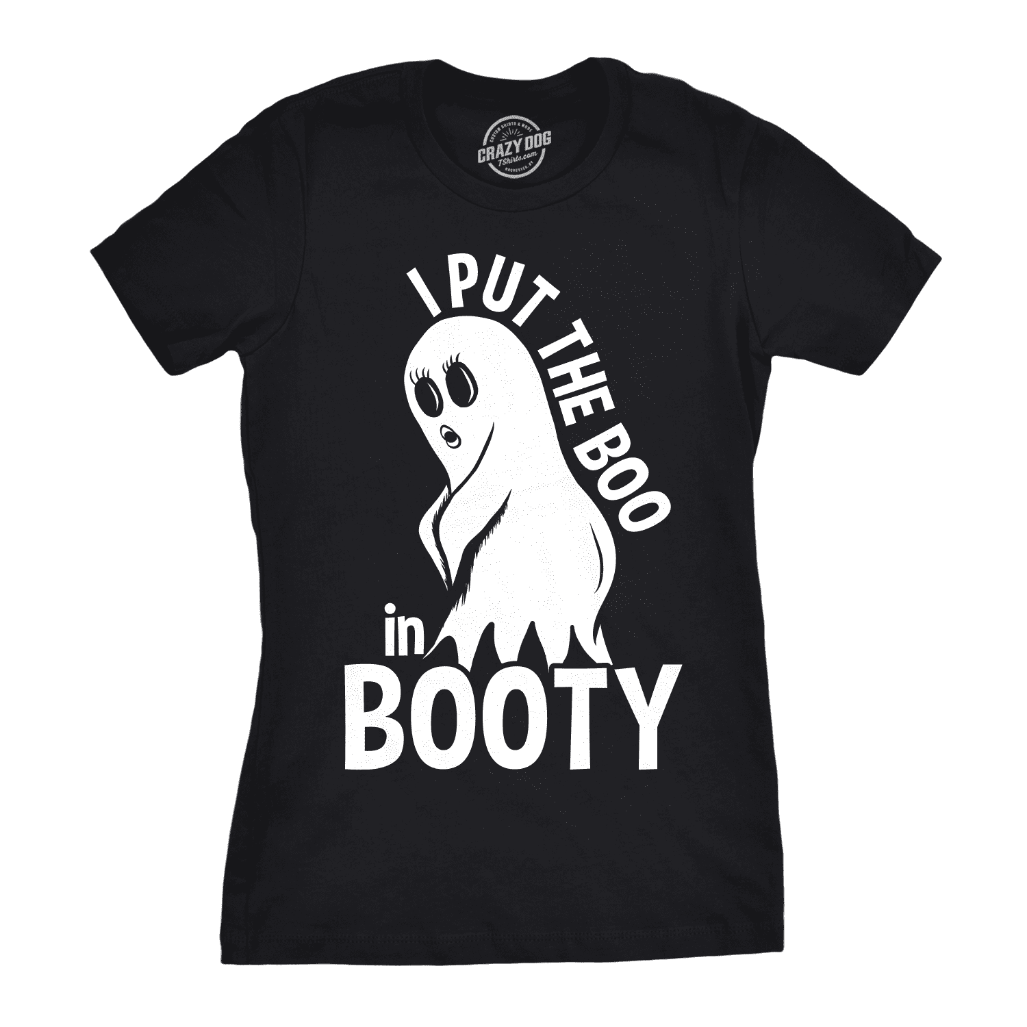 Womens I Put The Boo In Booty T Shirt Funny Halloween Ghost Tee for ...