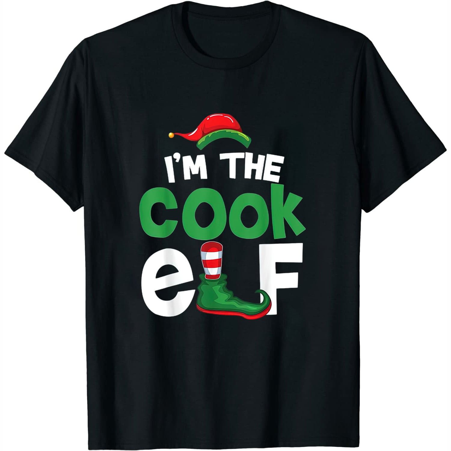 Womens I'm The Cook Elf T-Shirt Christmas Family Matching PJ Tee T ...