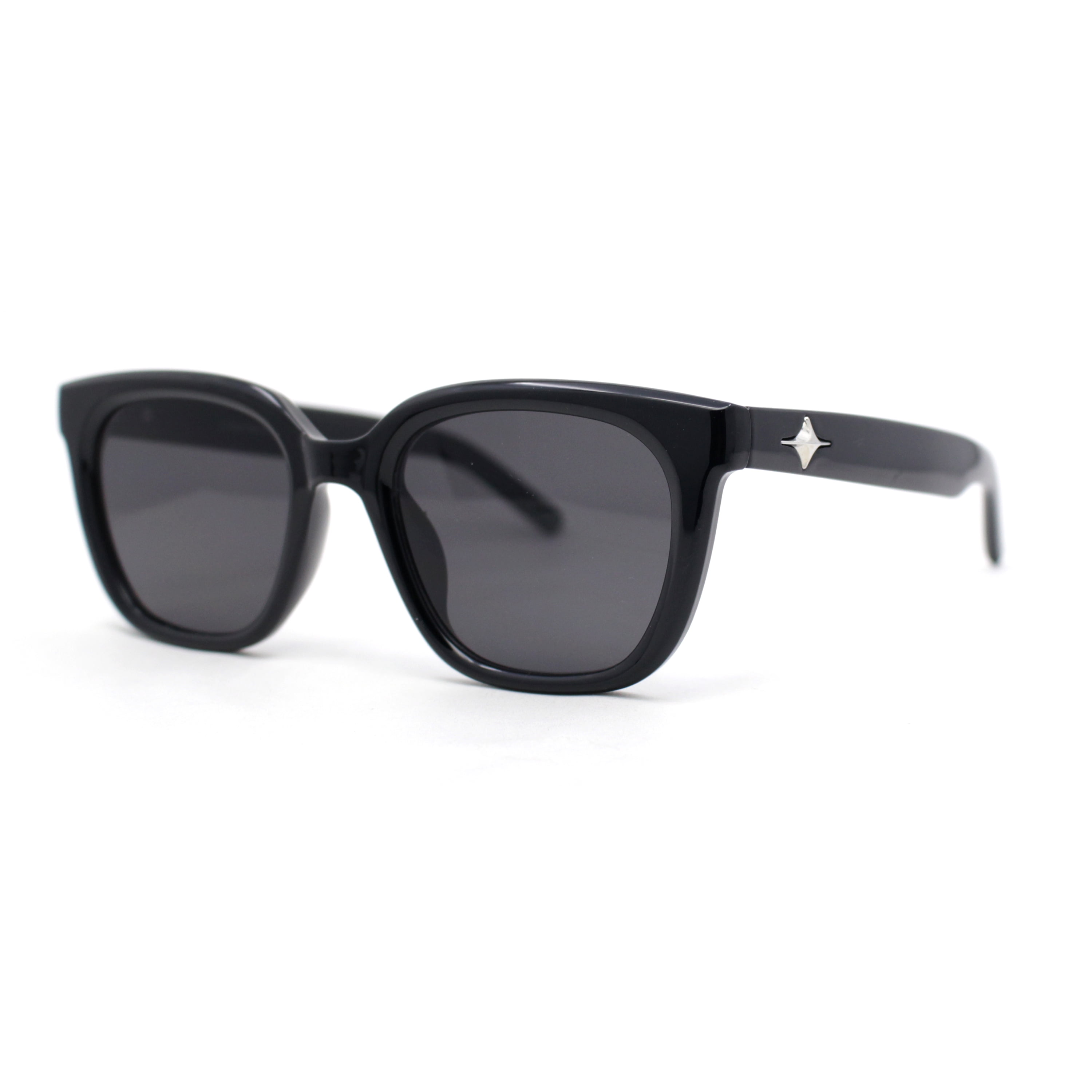 Womens Iconic Hipster Horn Rim Mod Plastic Sunglasses All Black ...