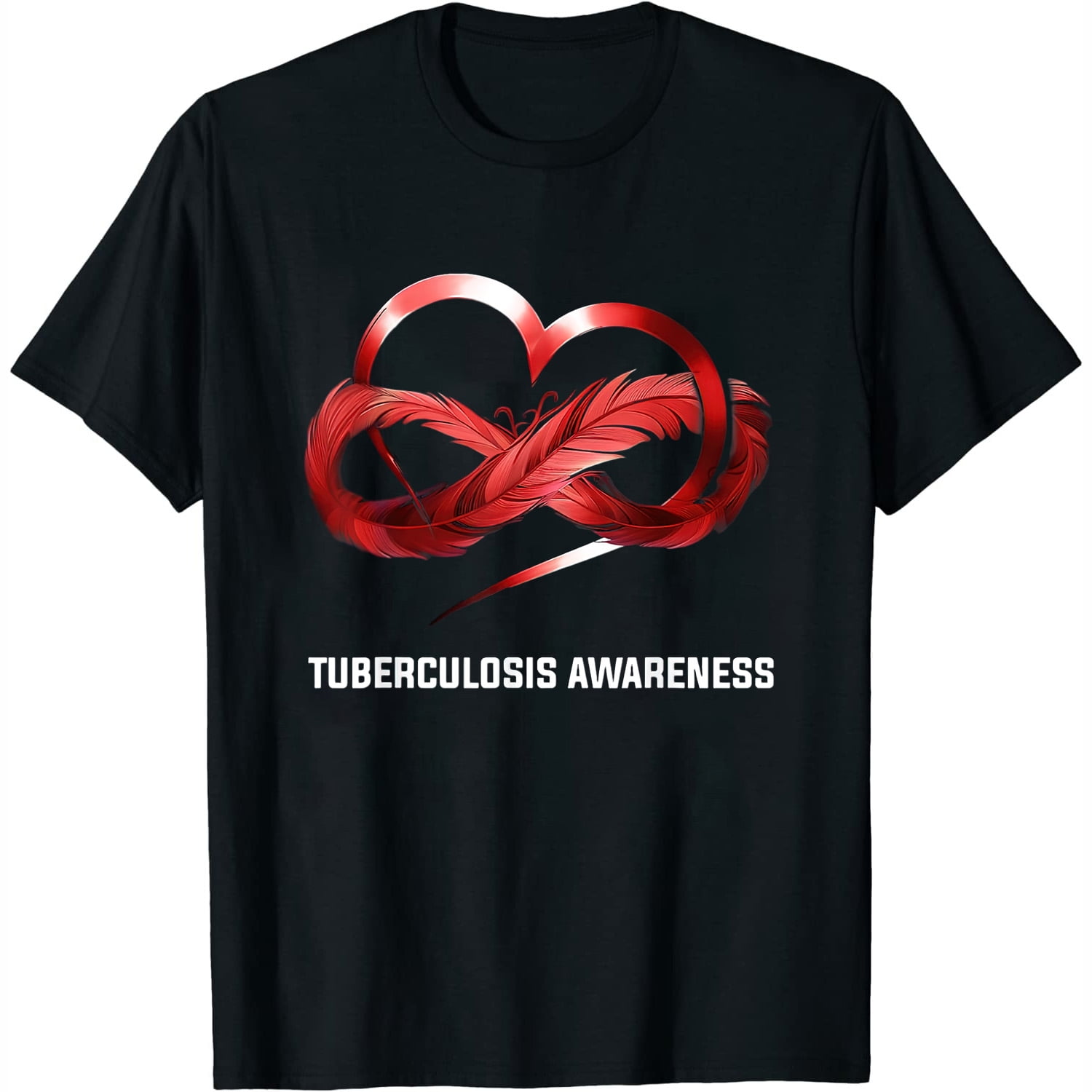 Womens Infinity Heart Tuberculosis Awareness T-Shirt Black Small ...
