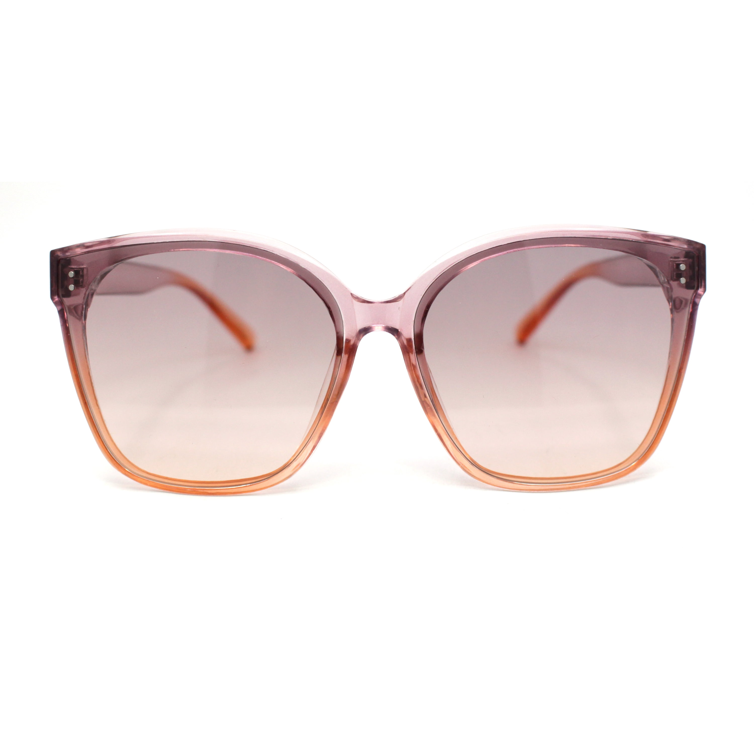 Womens Inset Lens Horn Rim Retro Oversized Whimsical Sunglasses Pink ...