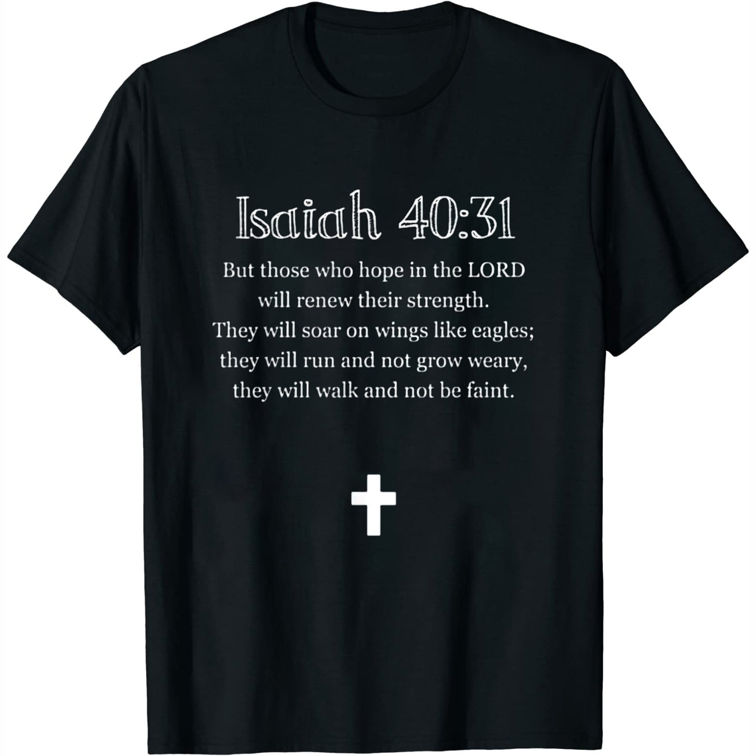 Womens Isaiah 40:31 Bible Verse Scripture Christian T-Shirts Black ...